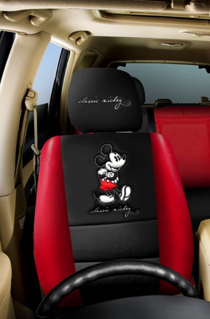 Disney Mickey Mouse faux leather car seat covers red pair new official ...